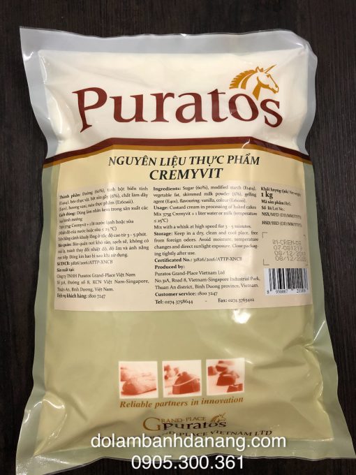 Bột nhân su kem (Cremyvit Custard) bao 1kg - Làm Bánh Không Khó