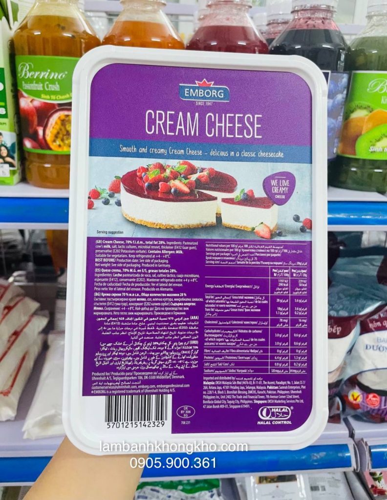 Cream cheese Emborg hộp 1.5kg - Làm Bánh Không Khó