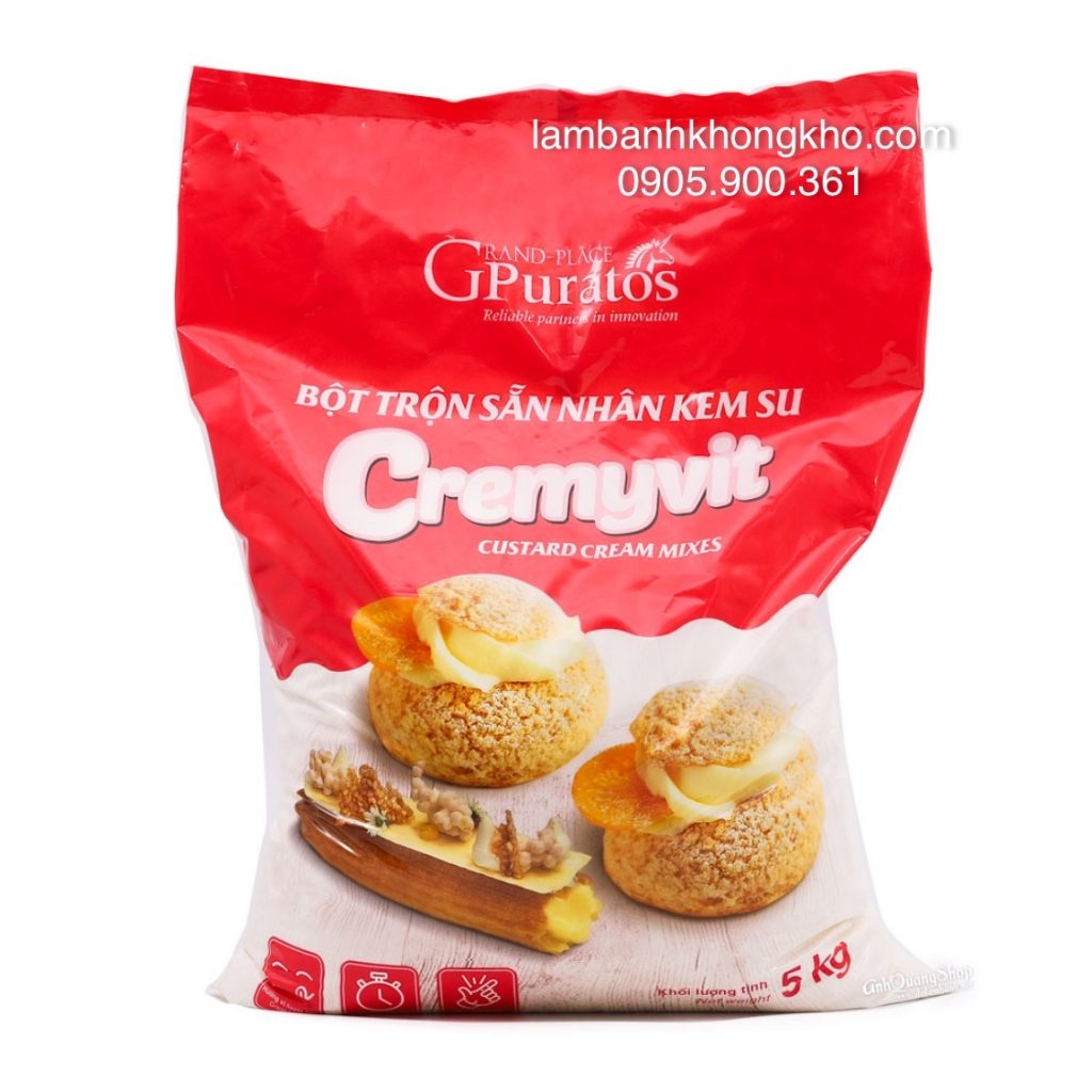 Bột nhân su kem (Cremyvit Custard) bao 5kg - Làm Bánh Không Khó