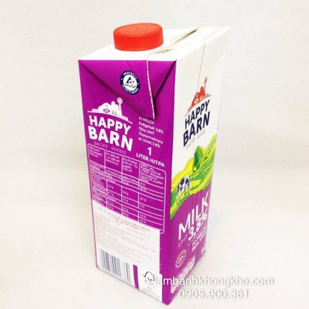 Hộp 1L Sữa tươi Happy Barn - Làm Bánh Không Khó